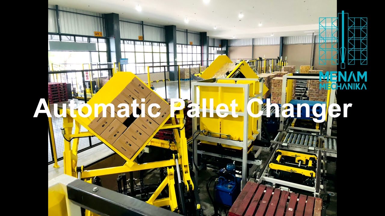 "Efficiently Switch Pallets with Automatic Pallet Changer Technology" - orbital stretch wrapper