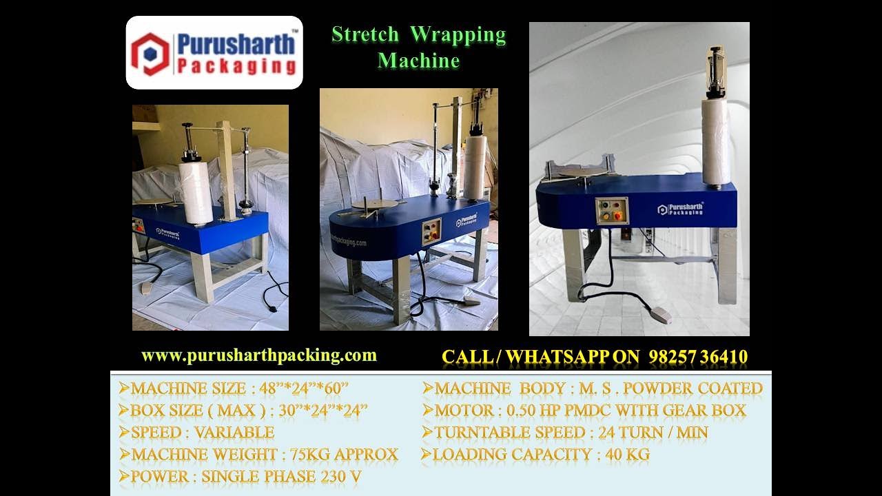 "Enhanced Semi-Automatic Stretch Wrap Machine for Efficient Box Packing ...