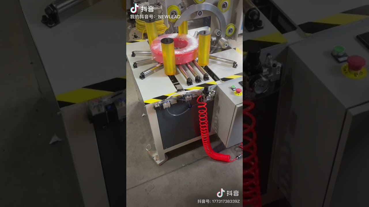 Coil Wrapping of Cables for Film Packaging Using Cable Packing Machine ...