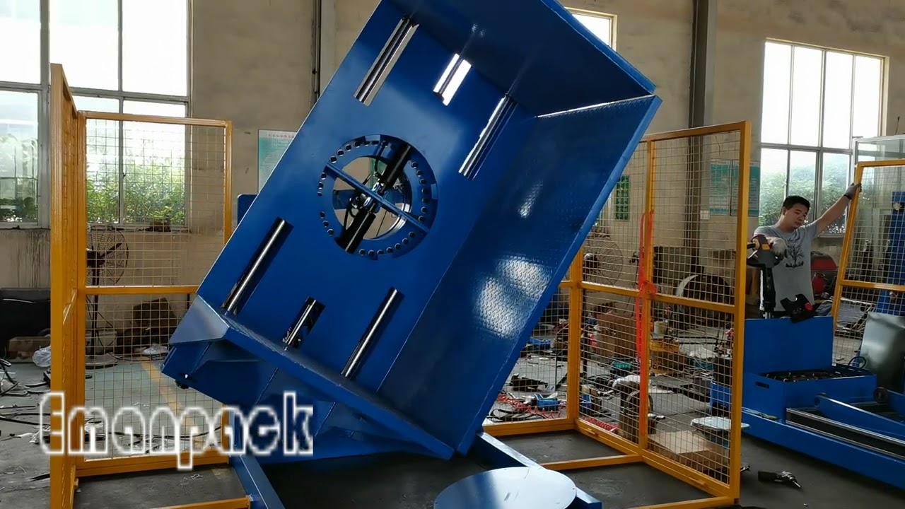 Pallet Exchange Device: Hydraulic Pallet Inverter - orbital stretch wrapper